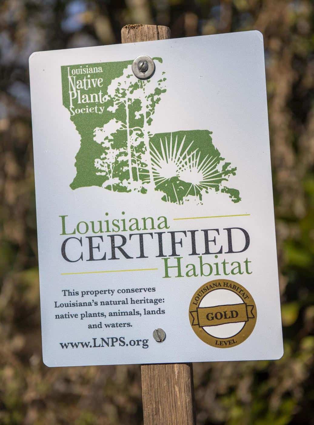 Louisiana Certified Habitat Program - Louisiana Native Plant Society